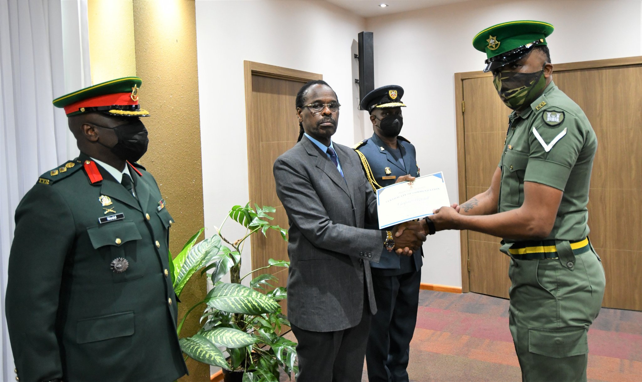 Minister Hinds commends members of the Regiment for apprehending ...